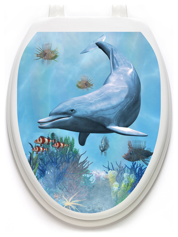 Dolphin Dream Toilet Tattoos Toilet Lid Decal Elongated