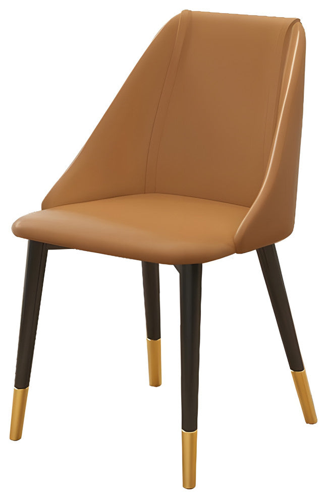 Nordic Iron Desk Stool Dining Chair, Mustard+black Legs