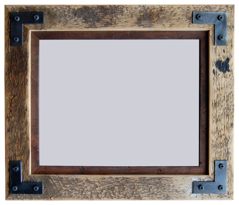 Distressed Barn Wood Frame Metal Corner Brackets Park City Series 1