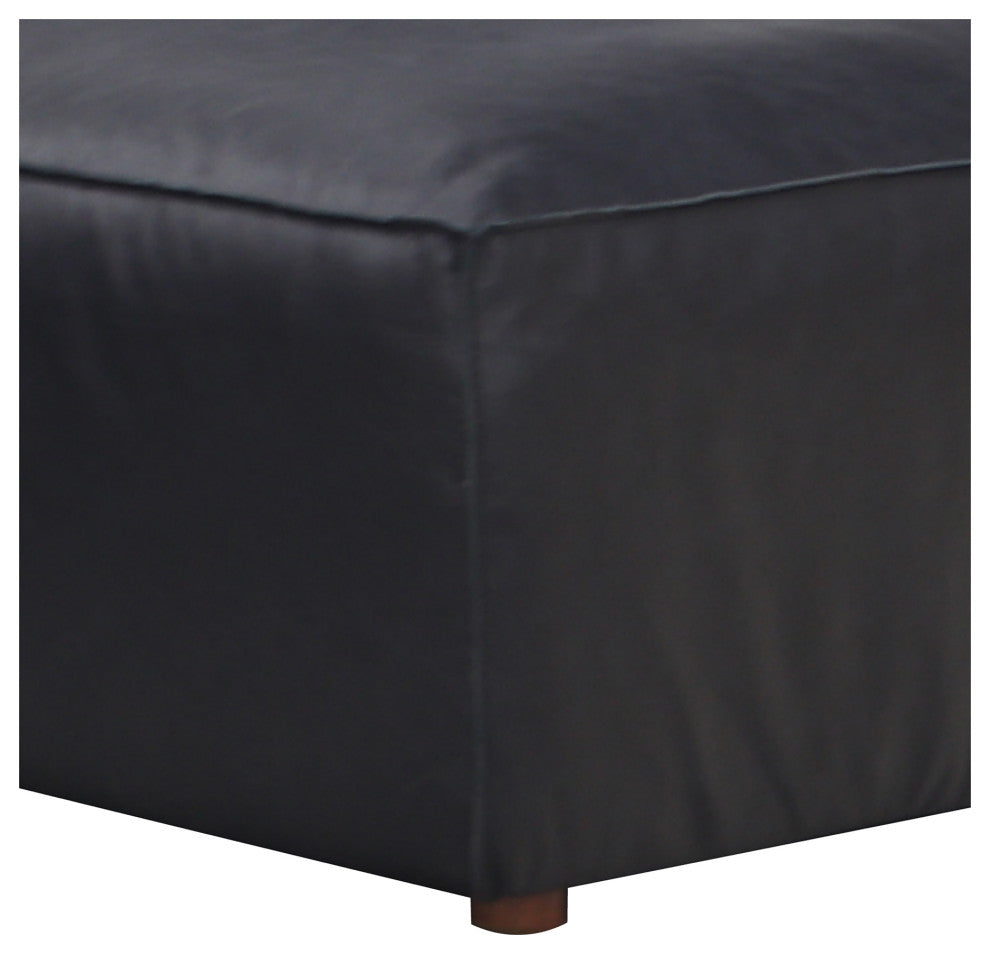 Form Ottoman Vantage Black Leather