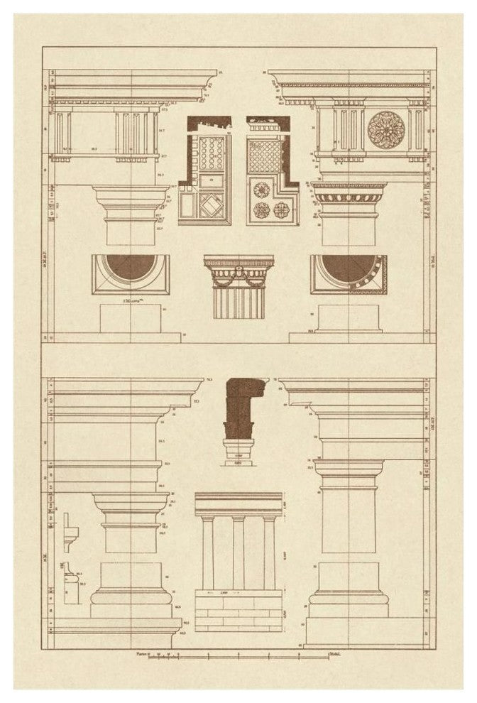 "doric Tuscan Orders and Columns" Digital Paper Print By J. Buhlmann