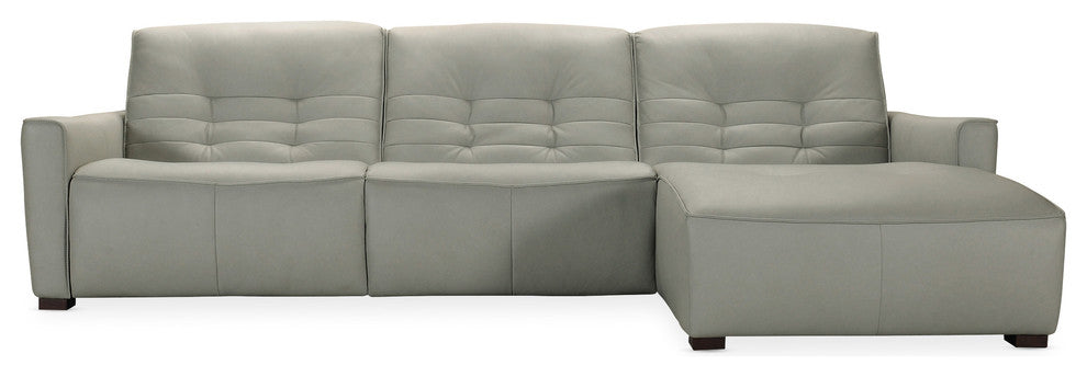 Reaux Power Recline Sofa With RAF Chaise With 2 Power Recliners