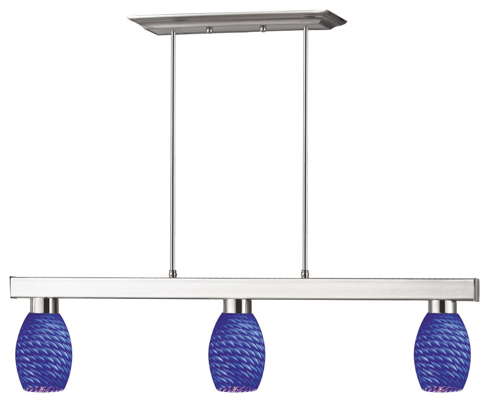 Players Collection 3 Light Billiard Light in Brushed Nickel Finish