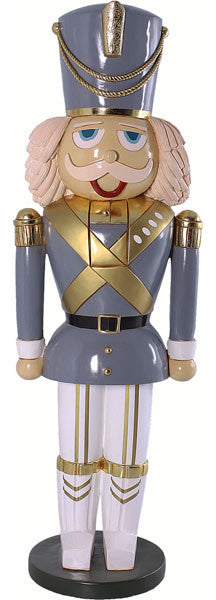6' Nutcracker Wearing A Gray Coat