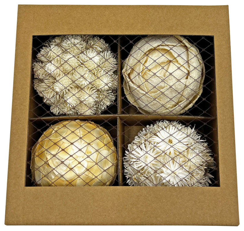 Preserved Conifer Pinecone Topiary Balls, Beige, Conifer Pinecone