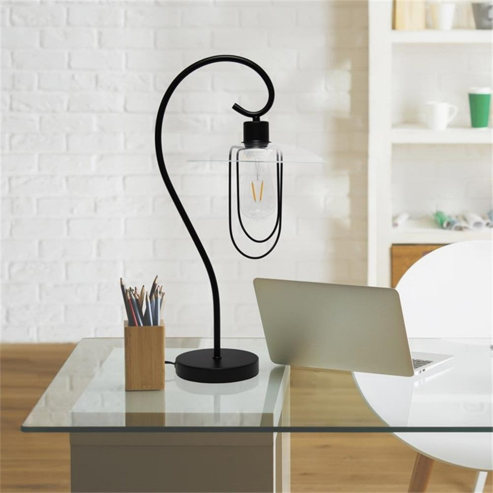 Lalia Home Iron Modern Scroll Table Lamp in Black
