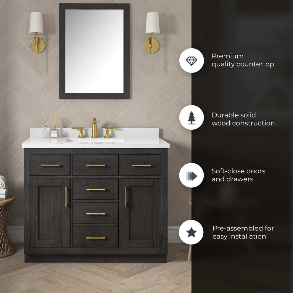 OVE Decors Bailey Vanity, Driftwood Oak, 30"
