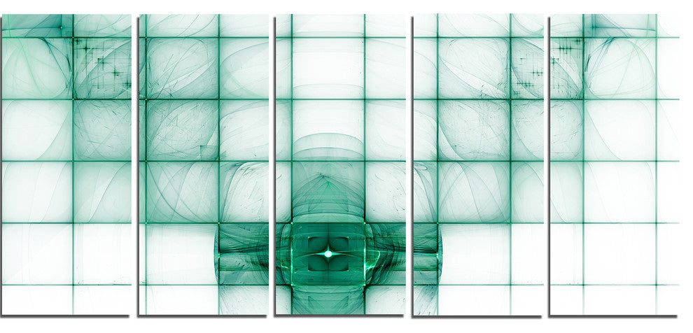 Light Blue Bat on Radar Screen, Abstract Canvas Art Print, 60"x28", 5