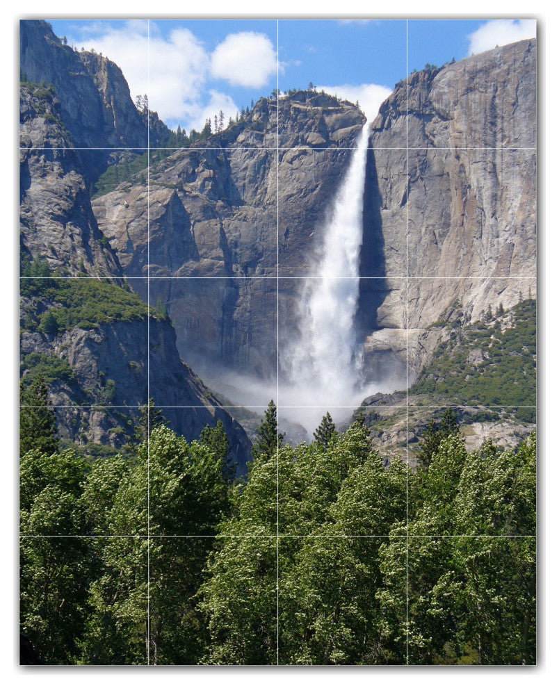 Waterfalls Ceramic Tile Wall Mural HZ501121-45L. 32" x 40"