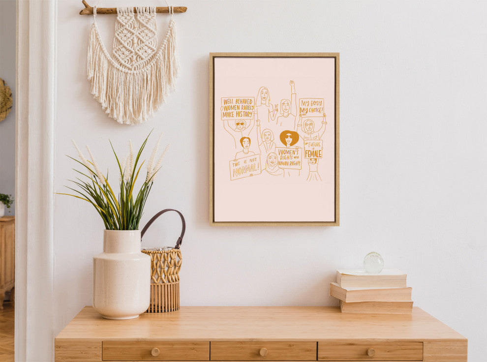 Sylvie Empowered Framed Canvas by Alicia Schultz, Natural 18x24