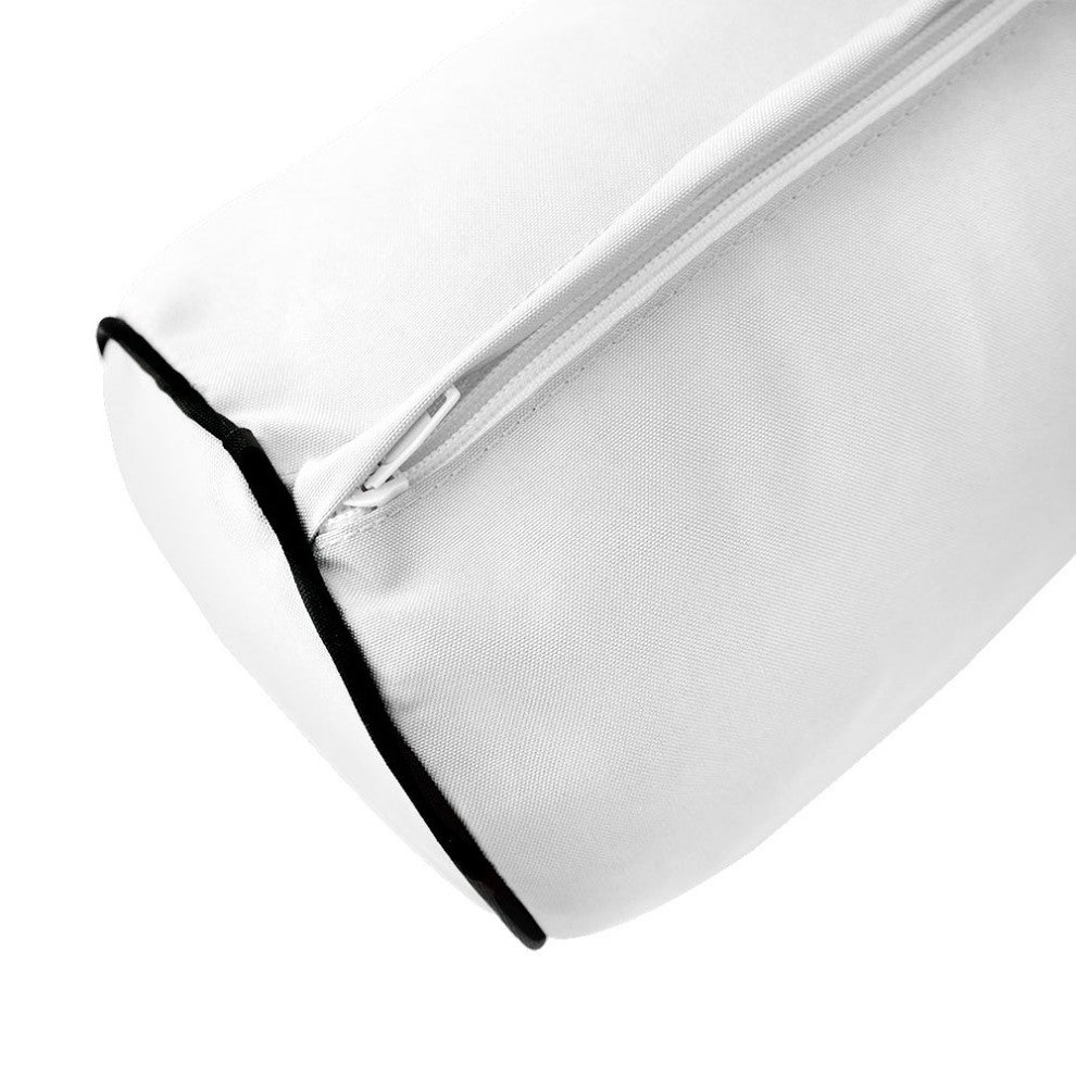 |COVER ONLY| Outdoor Contrast Piped Trim Small 23x6 Bolster Pillow Cov