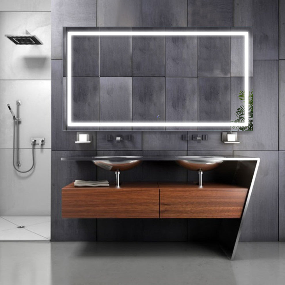 Krugg LED Bathroom Mirror, Lighted Vanity Mirror Dimmer and Defogger,