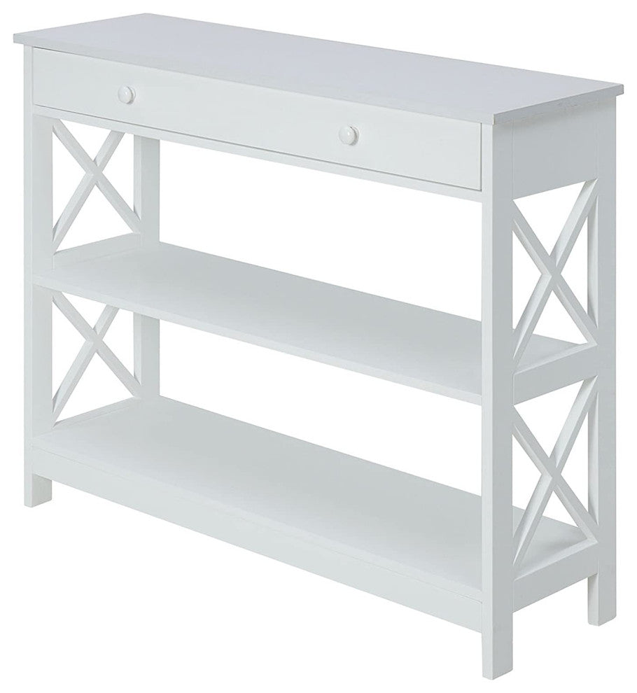 Transitional 1 Drawer Console Table, White