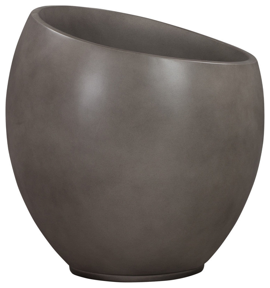 Benzara BM285313 Large Indoor Outdoor Planter, Slanted, Concrete, Mode
