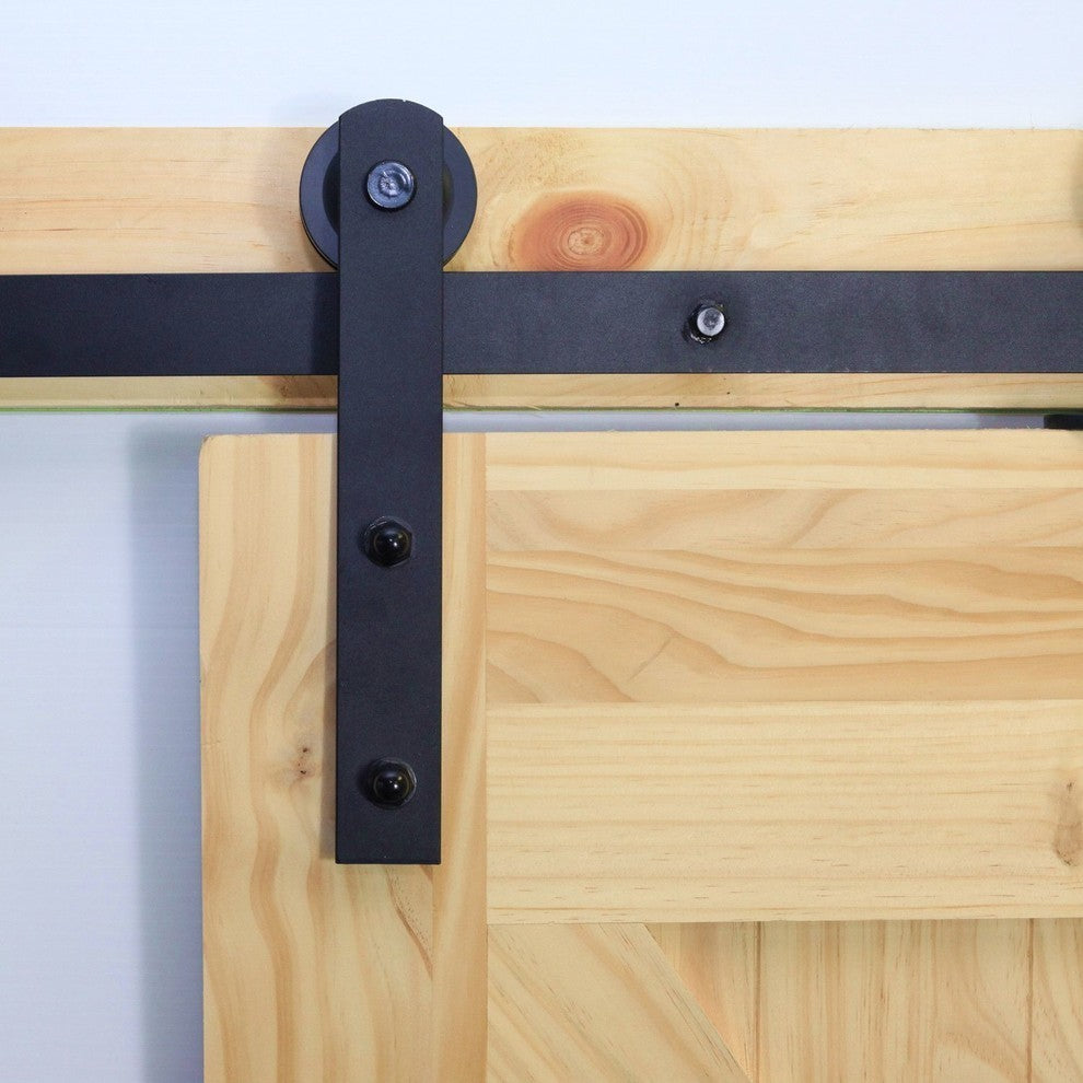 Single Sliding Barn Door Hardware Kit, Straight Design