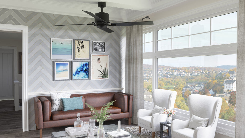 Luxury Urban Loft Ceiling Fan, Charcoal, UHP9060, Amelia Collection