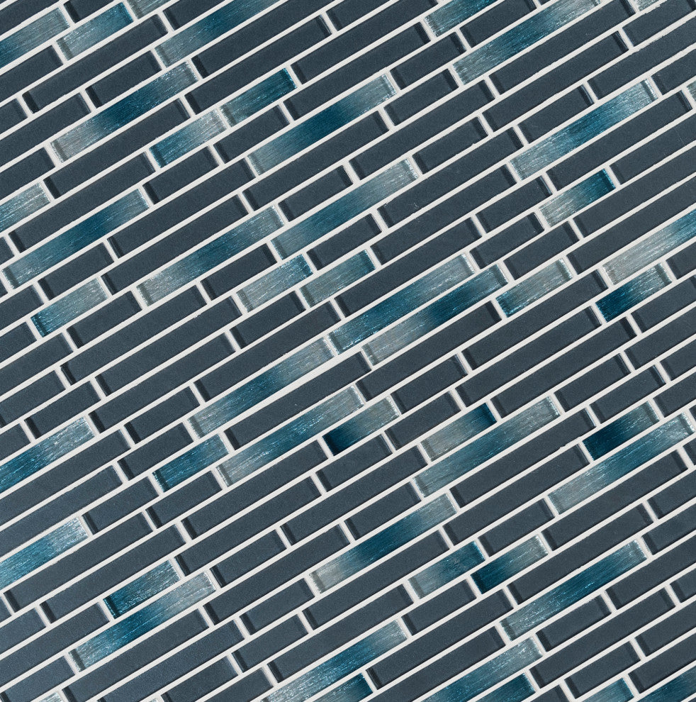 MSI SMOT-GLSIL-6MM-V2 12" x 12" Linear Mosaic Wall Tile - Glossy - Har