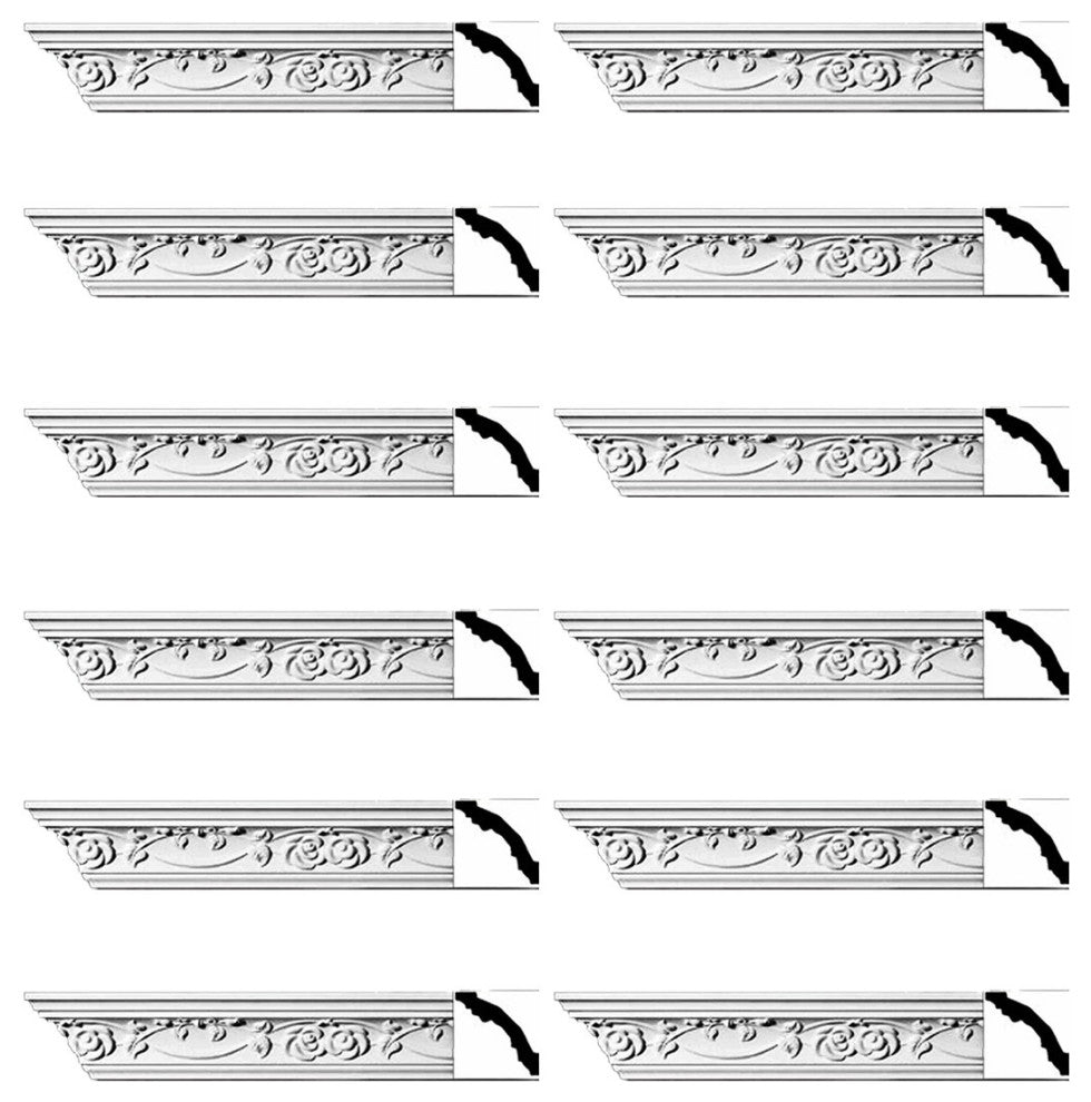 Ornate Cornice White Urethane Huntington Design 12 Pieces Totaling 112