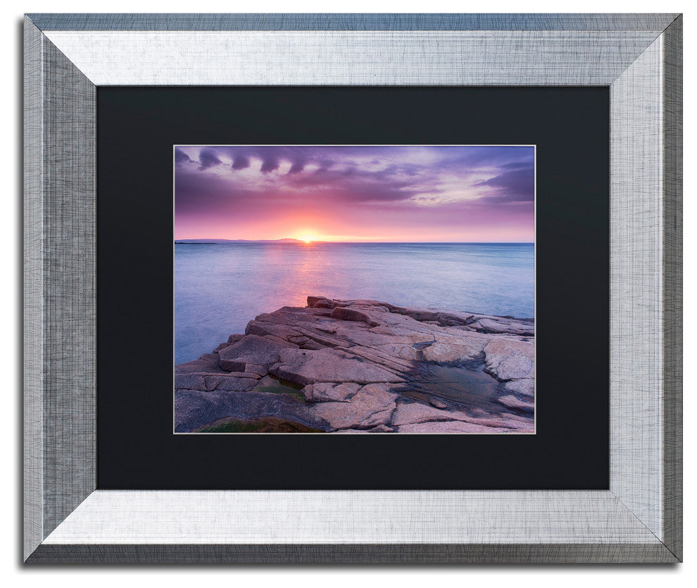 Michael Blanchette 'Granite Markings' Art, Silver Frame, Black Mat, 14