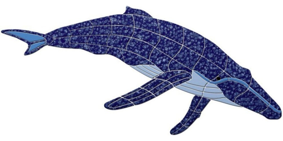 Humpback Whale Ceramic Swimming Pool Mosaic 72"x33"