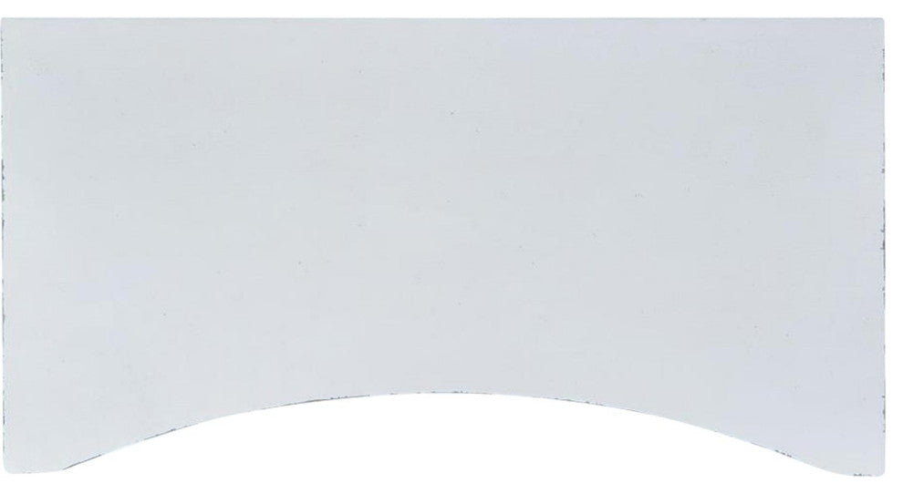Chest of Drawers Burlington Concave Distressed White Wood Brass