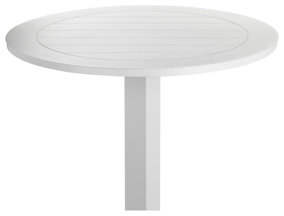 Sunset Round Bar Table, White