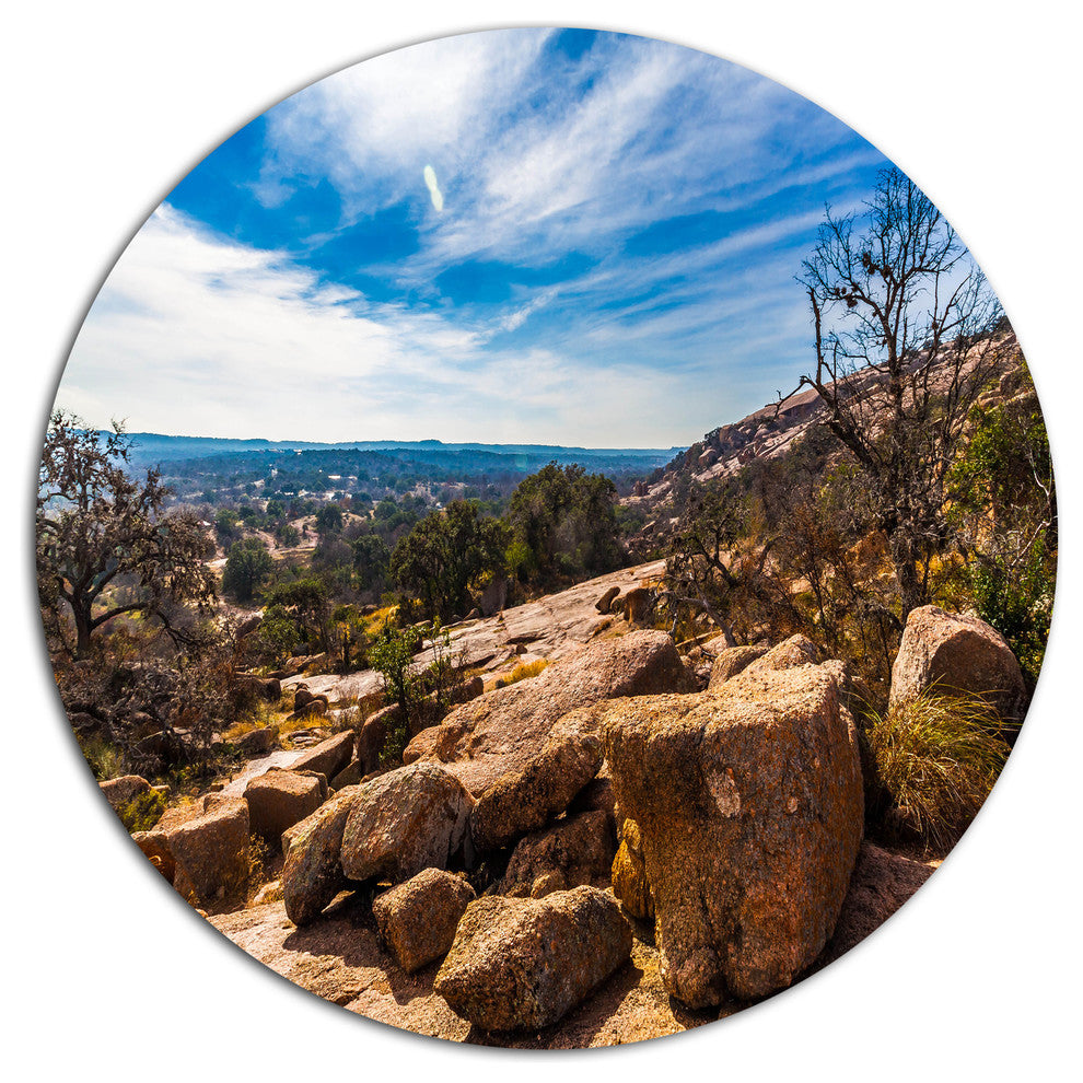 Boulders Of Legendary Enchanted Rock, Landscape Round Artwork, 36"
