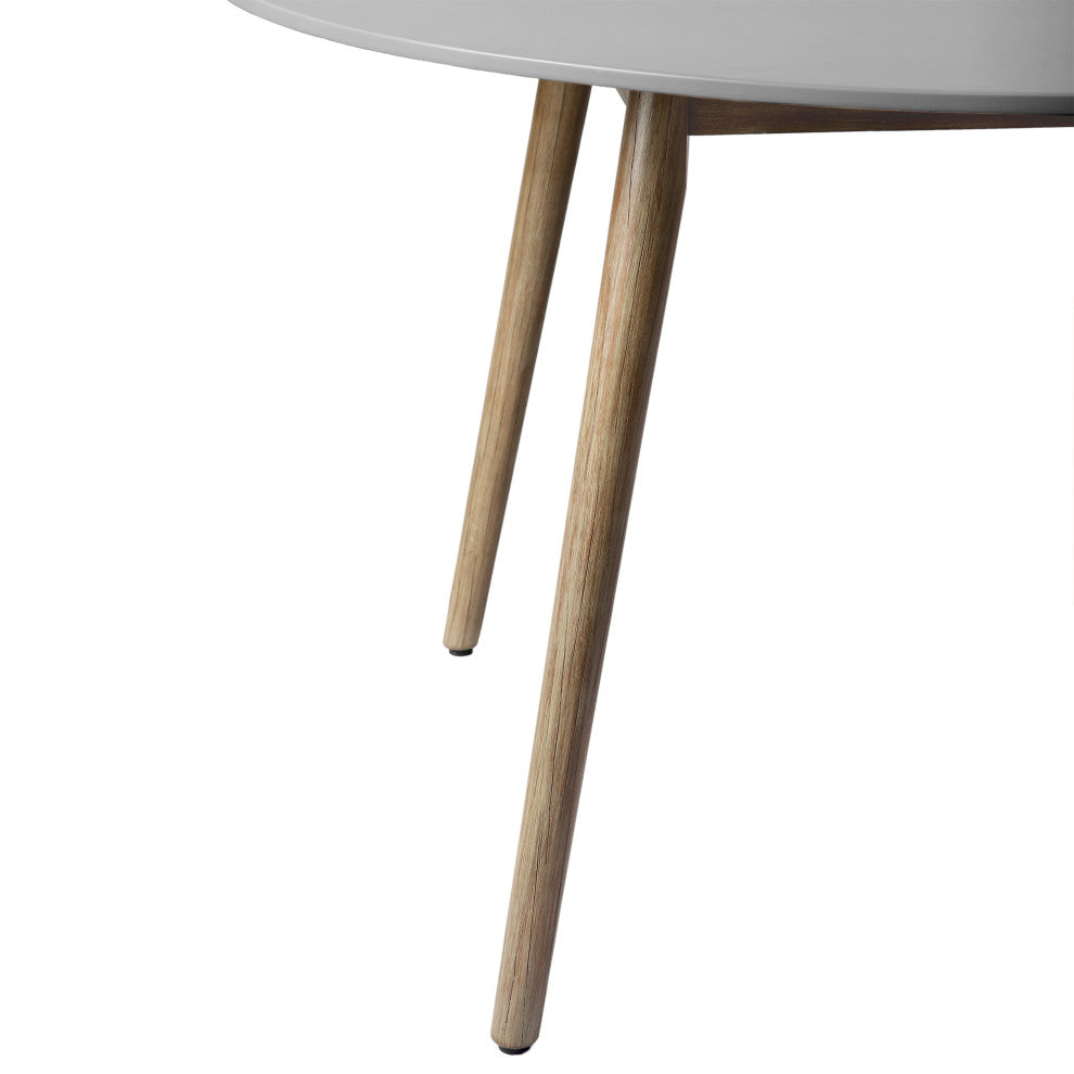 Sydney Outdoor Patio Round Dining Table in Light Eucalyptus and Gray S