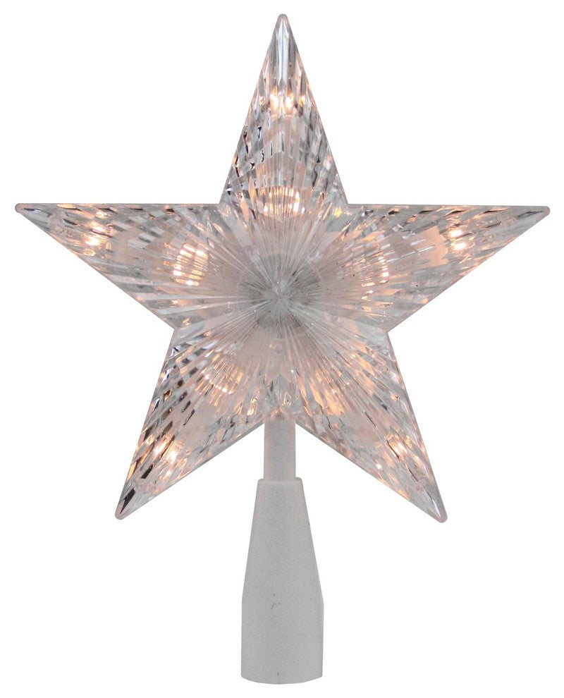7" Traditional 5-Point Star Christmas Tree Topper - Clear Lights