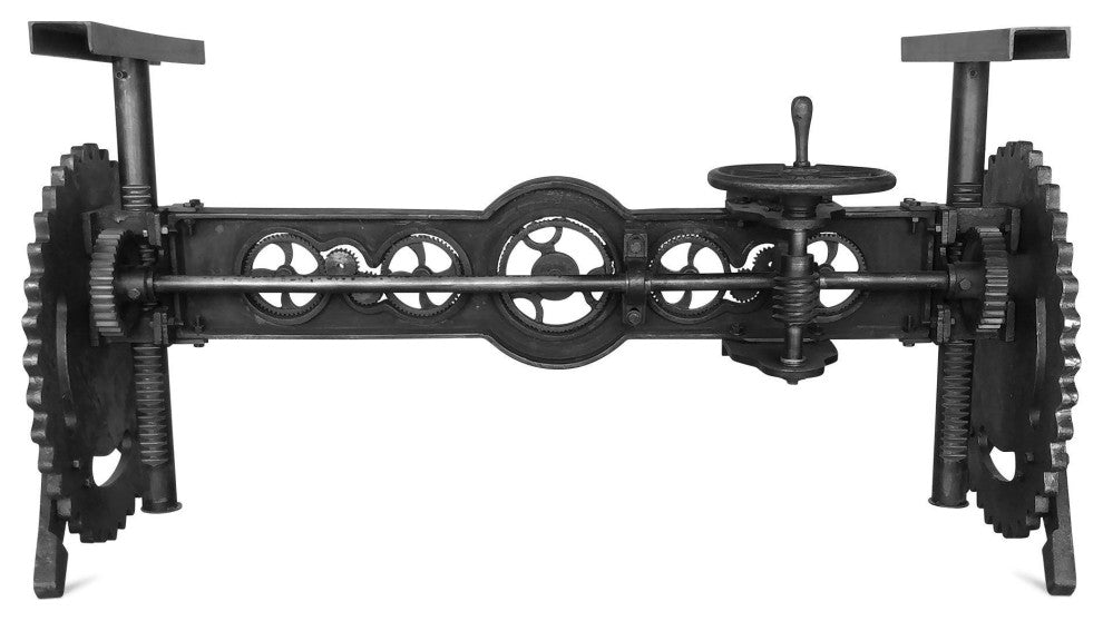 Steampunk Adjustable Height Dining Table Iron Crank Base - No Top