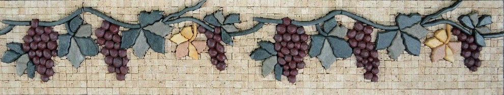 Rustic Kitchen Backsplash Grape Vine 12"x35"