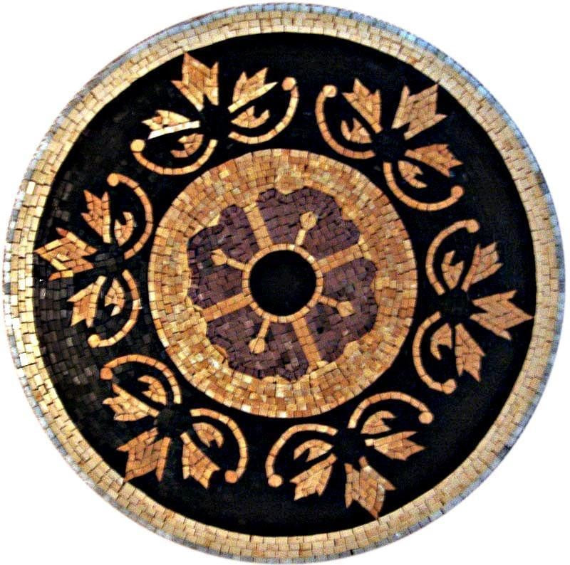 Black and Gold Medallion Mosaic 40"x40"
