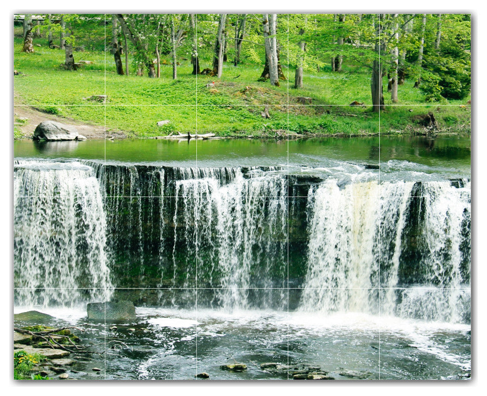 Waterfalls Ceramic Tile Wall Mural HZ501132-54XL. 60" x 48"