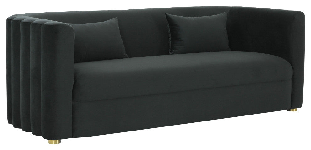 Callie Black Velvet Sofa - Black