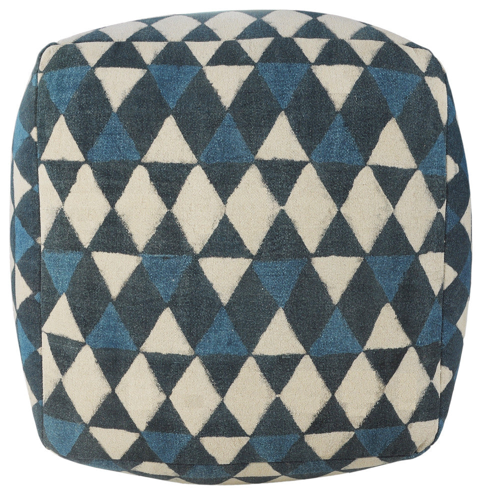 Modern Diamond and Triangle Geometric Pouf