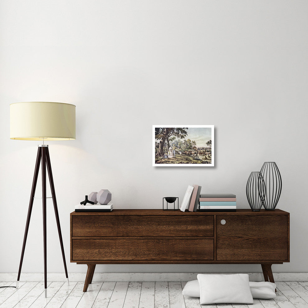 "american Country Life: Summer Evening" Paper Print By Currier and Ive