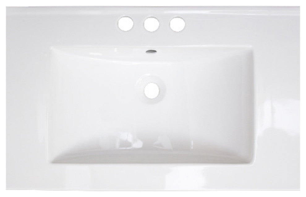 21-in. W 3H4-in. Ceramic Top Set In White Color - Overflow Drain Incl.