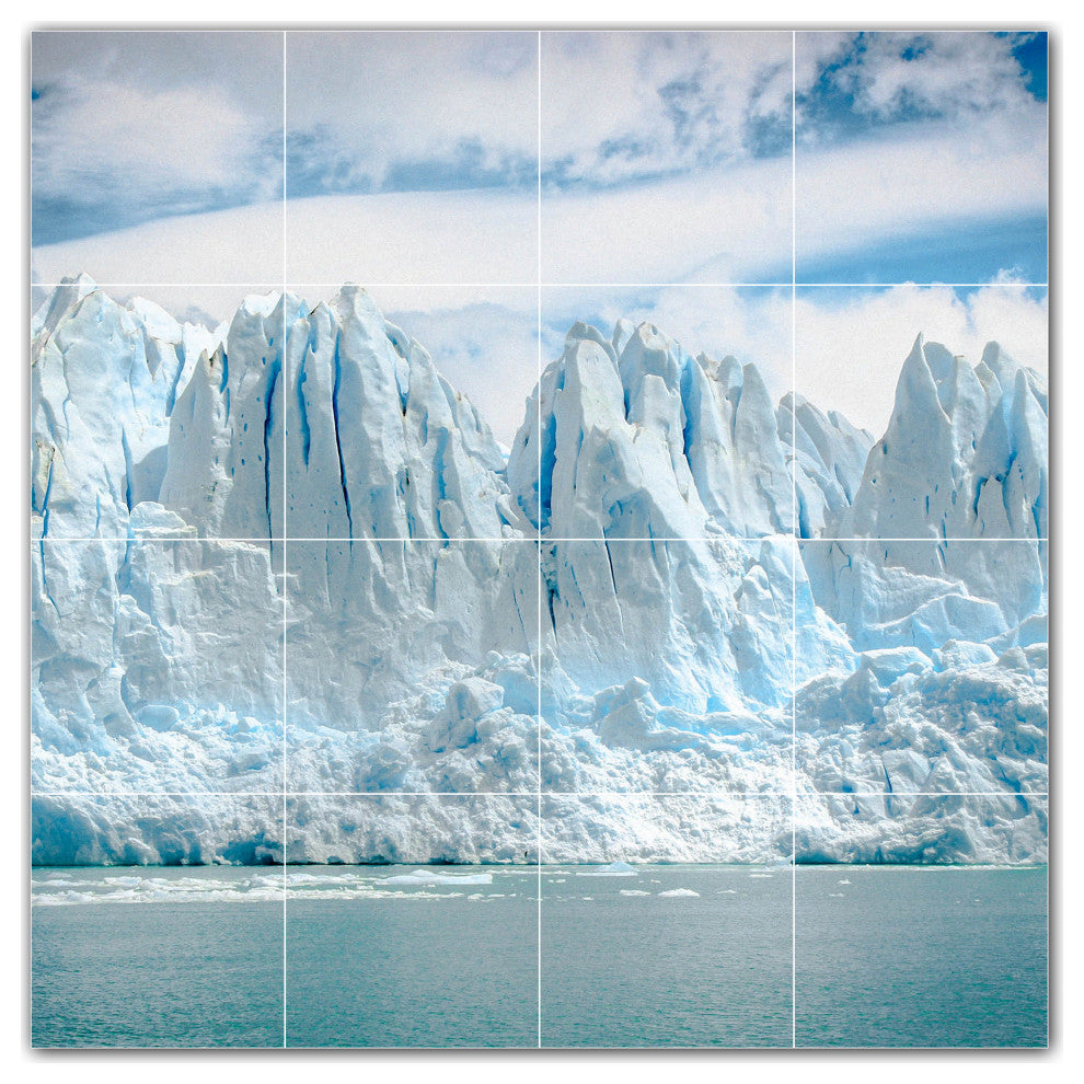 Glacier Ceramic Tile Wall Mural Hz500721-44s. 17" X 17"