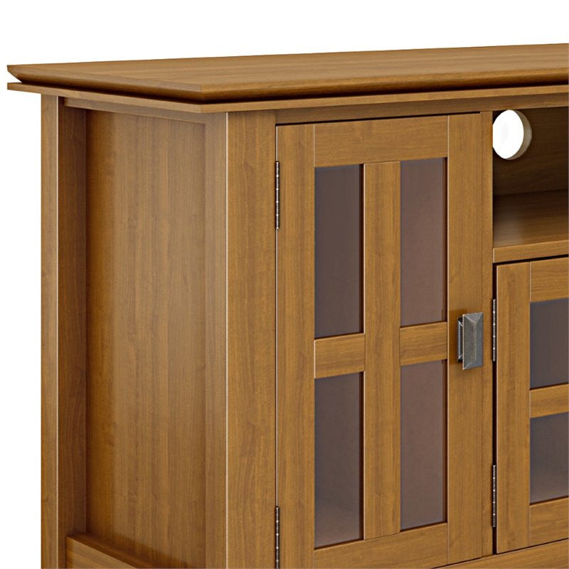 Artisan Solid Wood 72" Wide Tv Media Stand In Honey Brown For Tvs Up T
