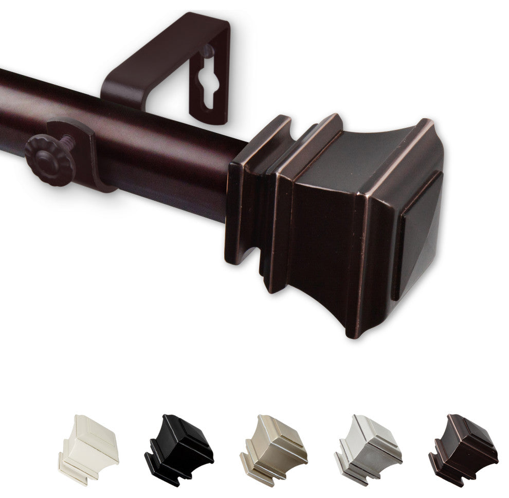 Michel 1" Curtain Rod, Bronze, 120-170"