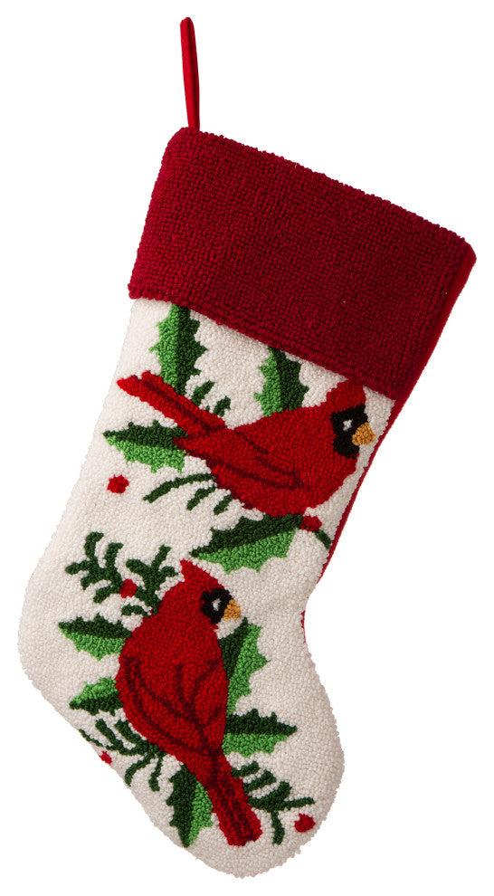 21"L Hooked Stocking, Cardinal