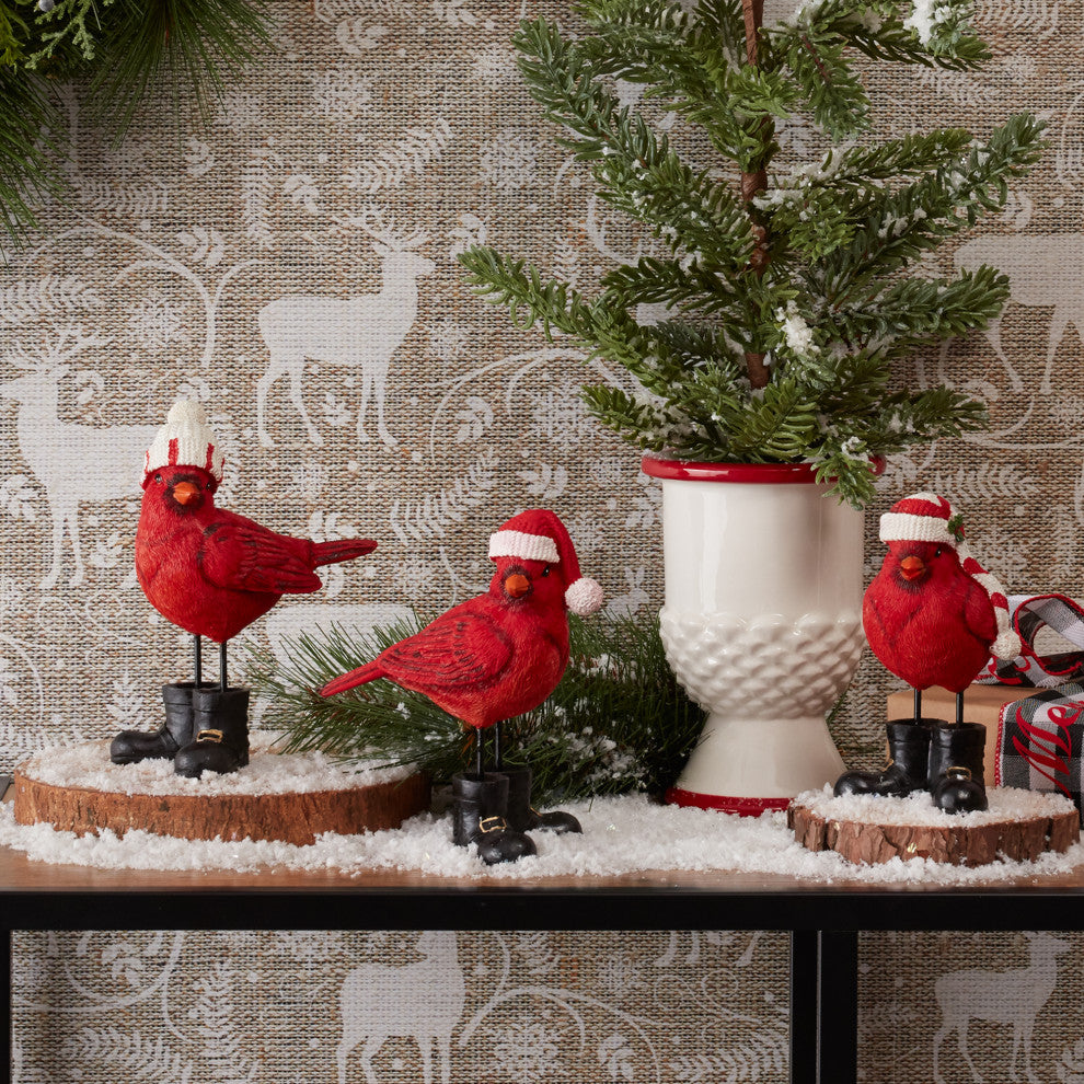 Cardinal Figurine, 3-Piece Set