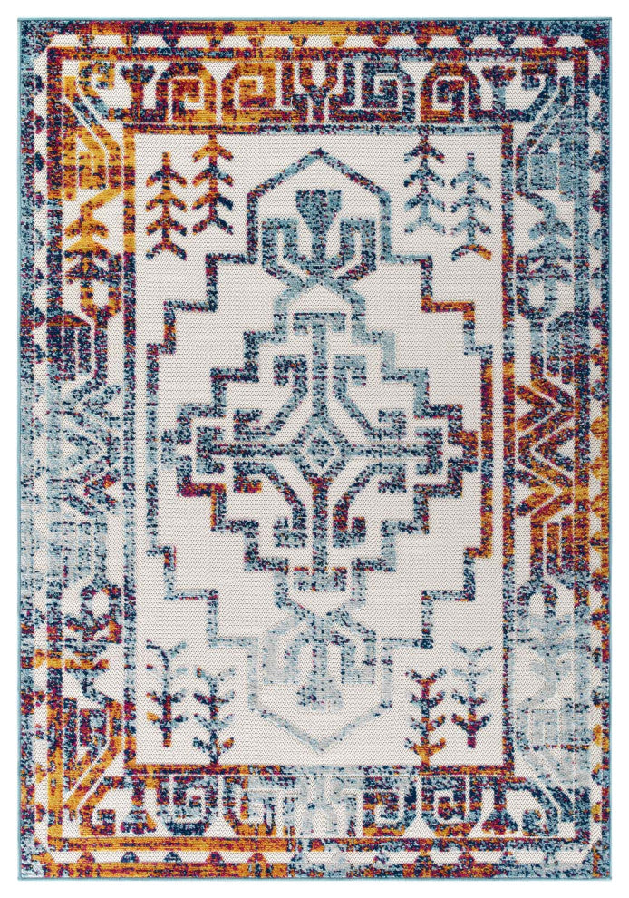 Nyssa Distressed Geometric Southwestern Aztec 5x8 Indoor/Outdoor Area