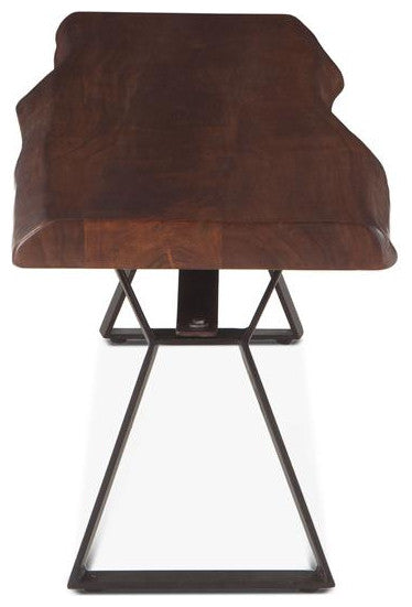 Nottingham 72-Inch Acacia Wood Live Edge Dining Bench in Walnut Finish