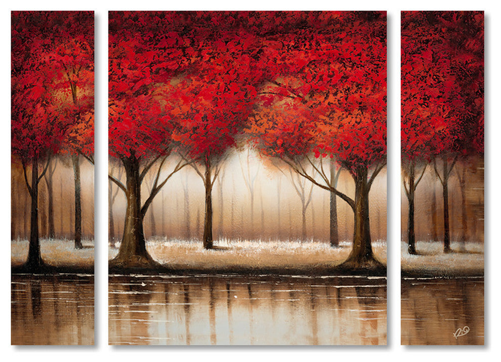 Rio 'Parade of Red Trees' Multi Panel Art Set, 41"x30"