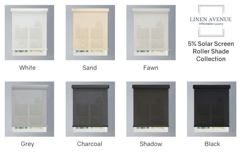 Linen Avenue Custom Cordless Cassette 5% Solar Roller Shade 69wx78hwh
