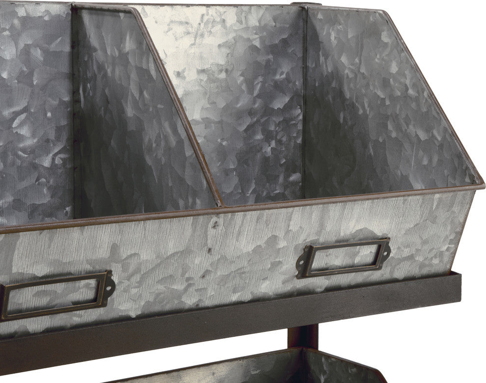 Industrial Metal Bin Display Organizer