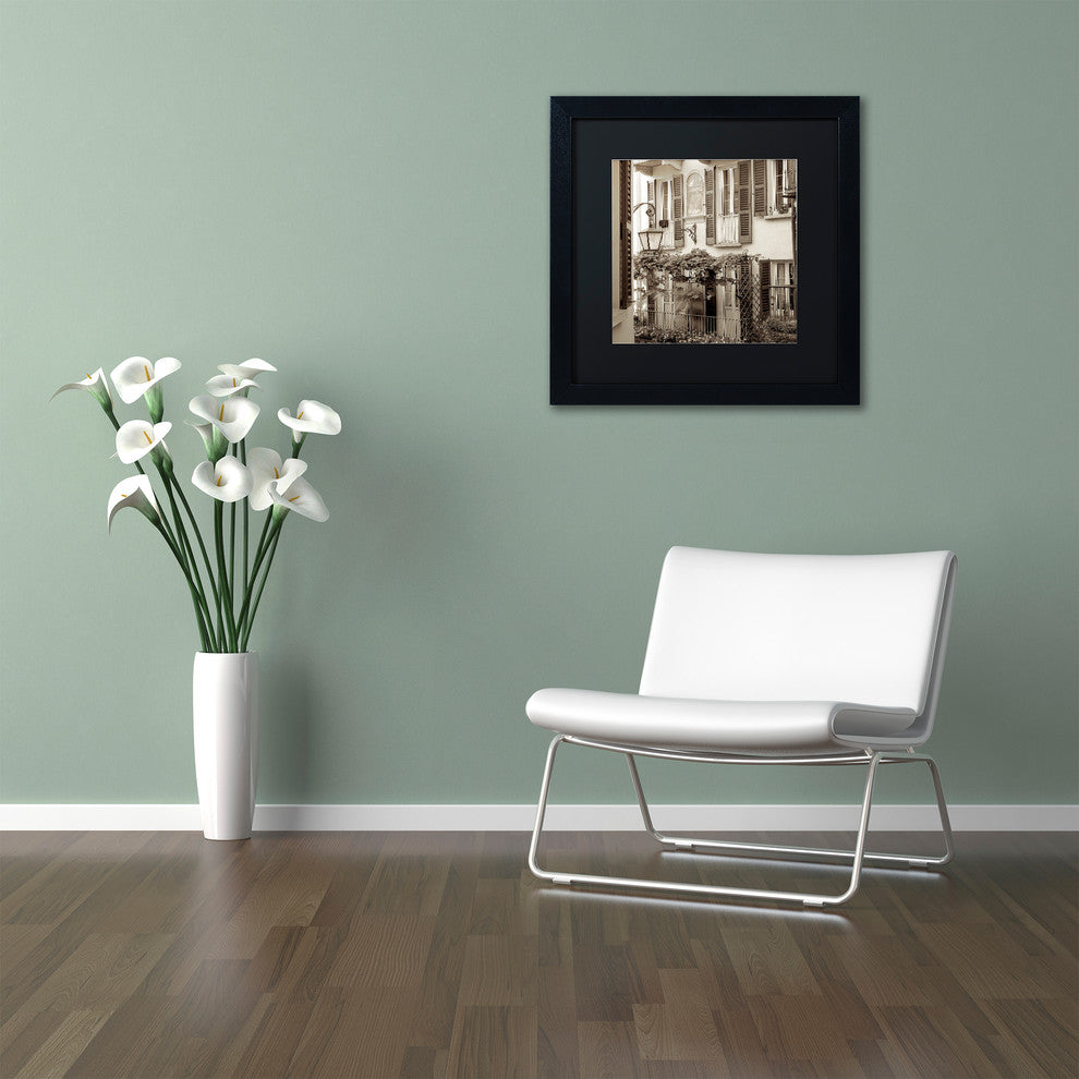 Alan Blaustein 'Bellagio I' Art, Black Frame, Black Mat, 11x11