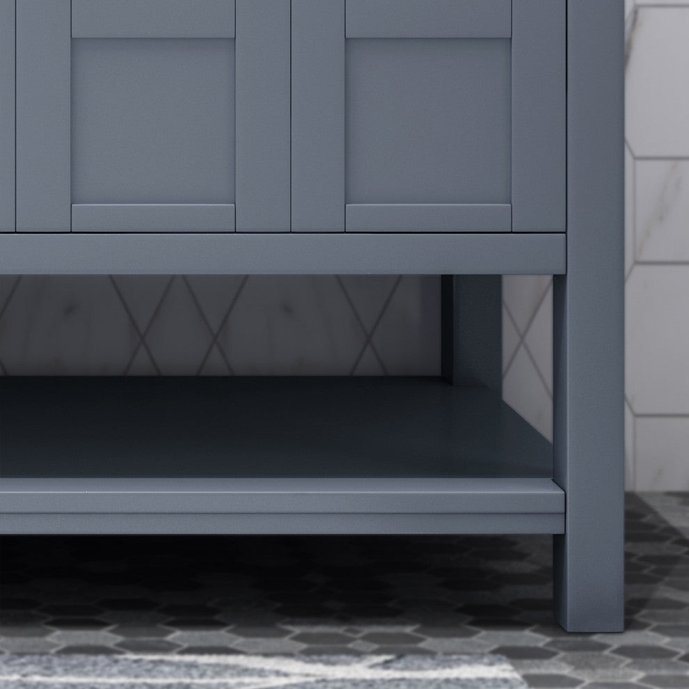 Anna Contemporary 72" Wood Bathroom Vanity Counter Top Not Included