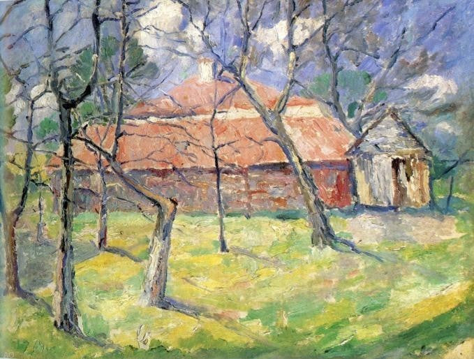 Kazimir Malevich Landscape Near Kiev, 21"x28" Wall Decal